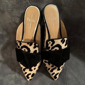 Paolo | Shoes | Linea Paolo Real Fur Printed Calf Hair Mules Size 8m ...
